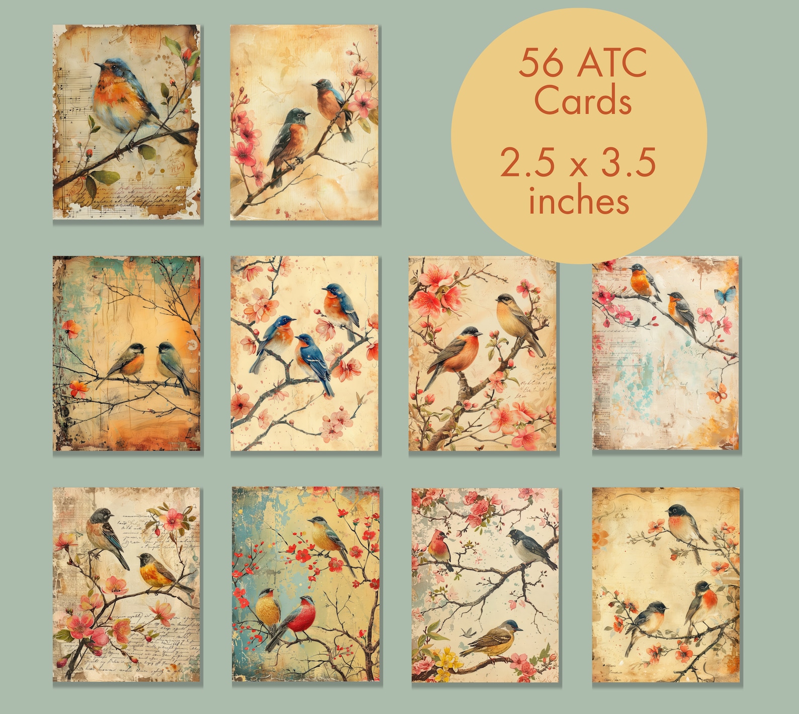 Spring Birds Junk Journal, Vintage Bird Junk Journal Kit, Digital Junk ...