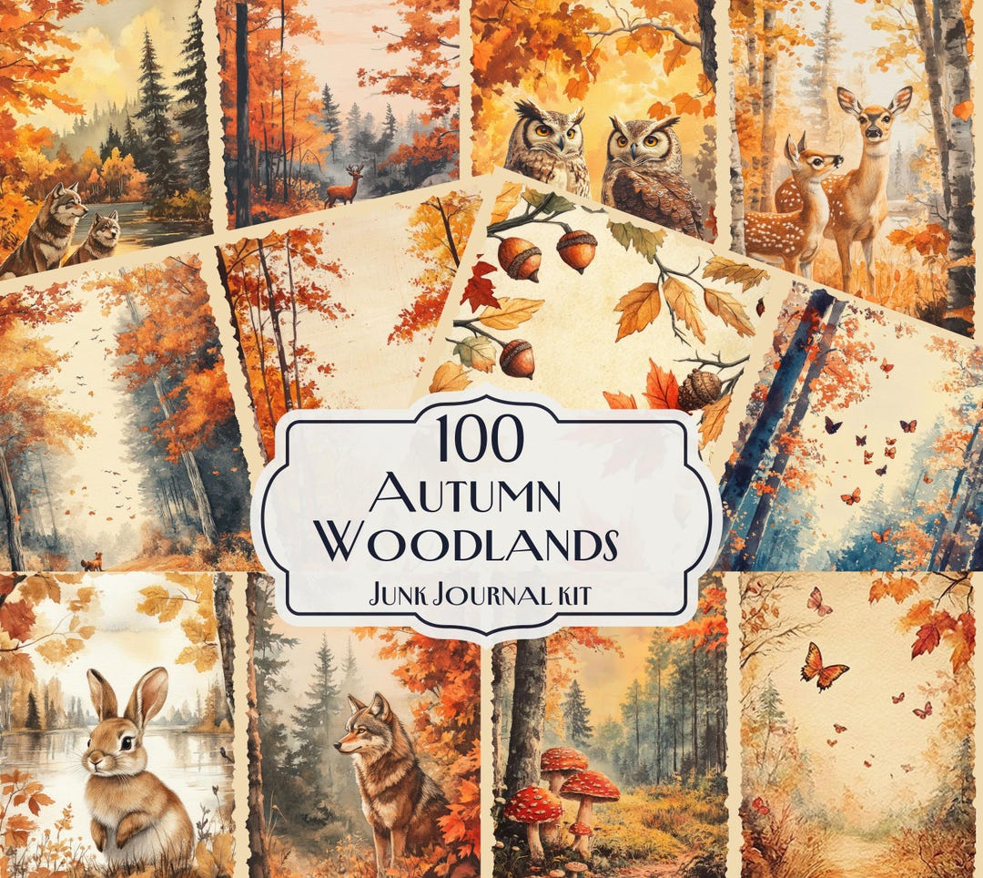 100 Autumn Woodlands Junk Journal Kit, Woodlands Junk Journal, Fall ...
