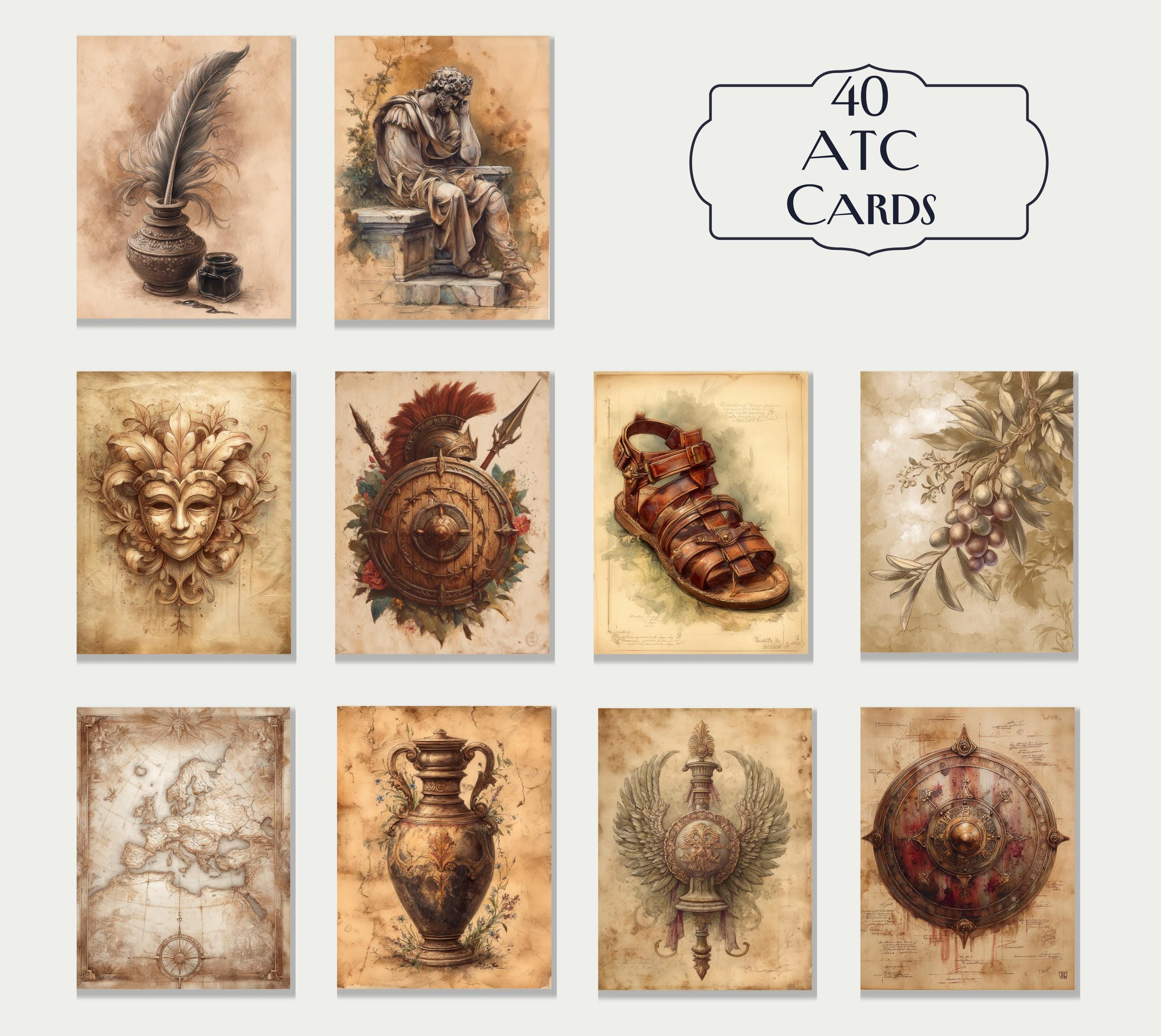 40 Ancient Rome Junk Journal Kit, Roman Empire Digital Paper, Classical ...