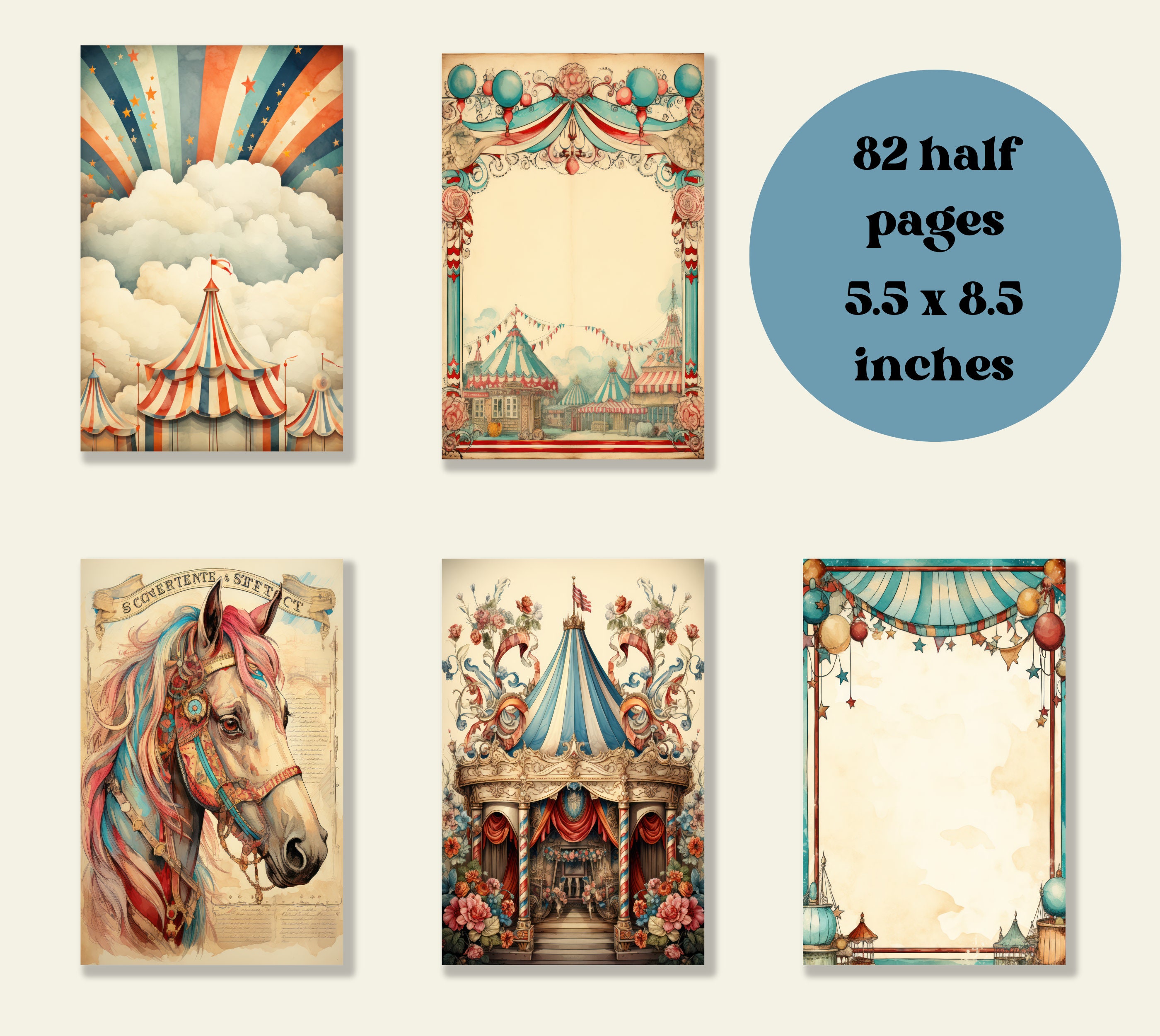 Circus Junk Journal Kit Big Bundle, Vintage Circus Junkjournaling ...