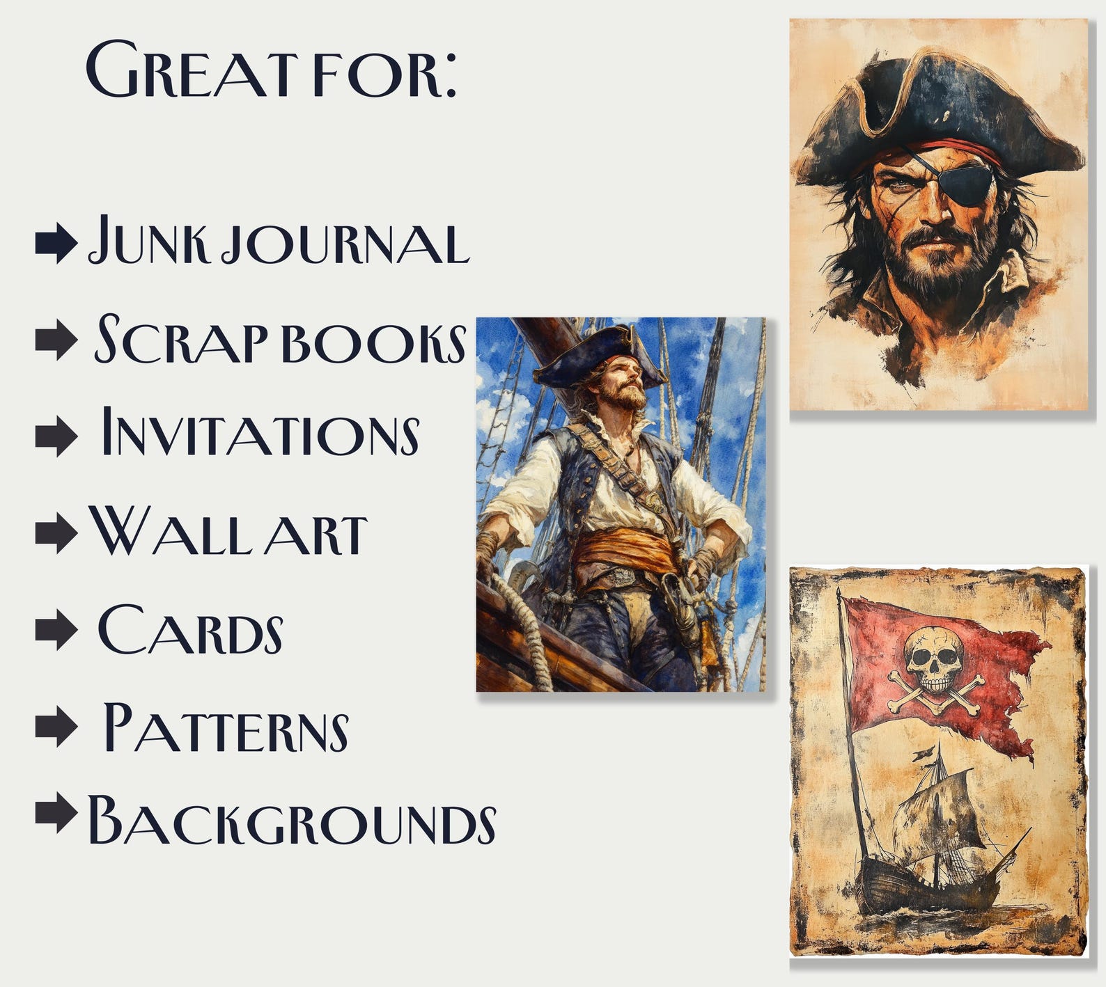 Pirate Junk Journal Kit, Pirate Digital Papers, Vintage Pirate Maps ...