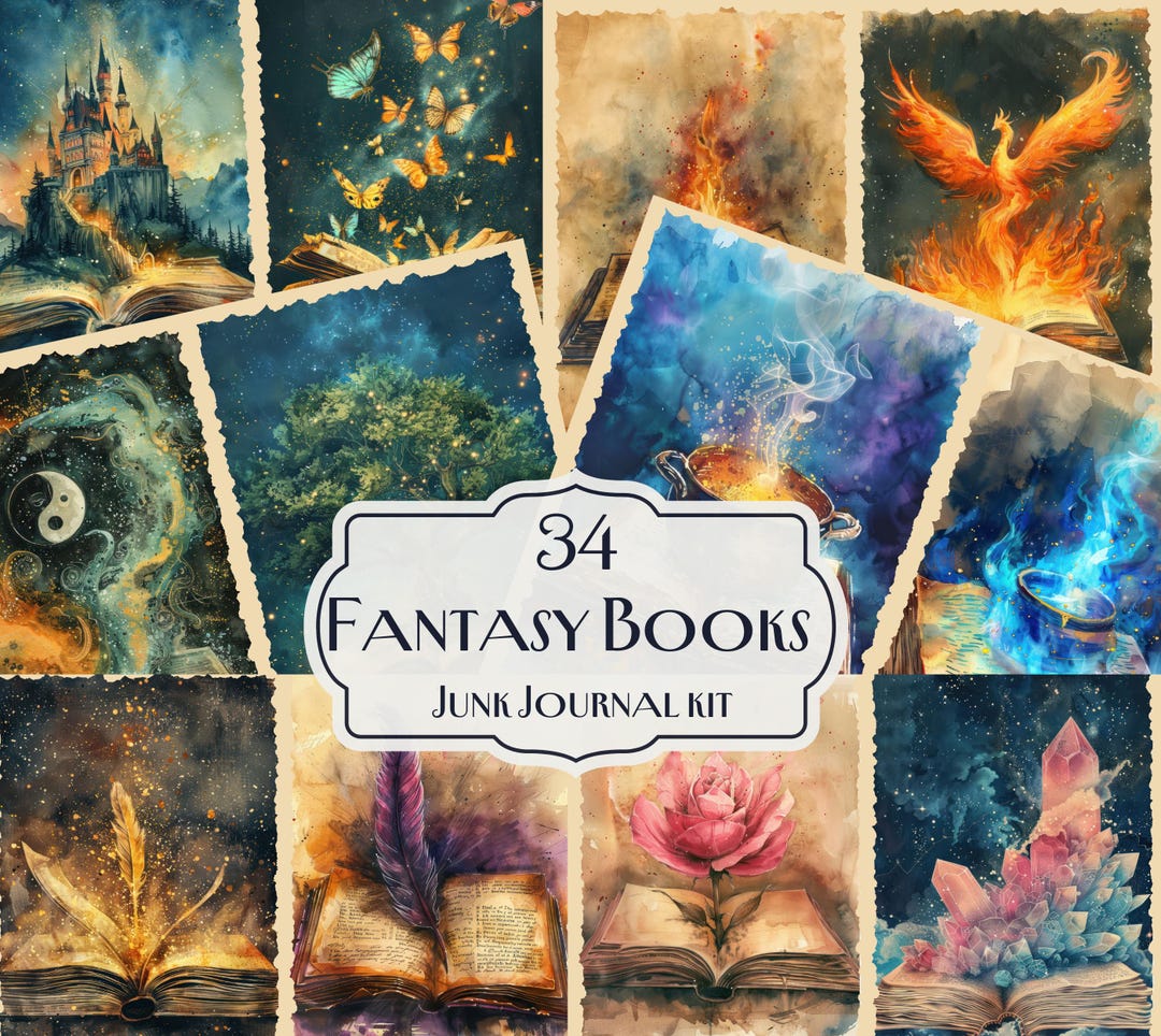 Fantasy Academia Junk Journal Kit, Fantasy Books Journal Pages, Fantasy ...