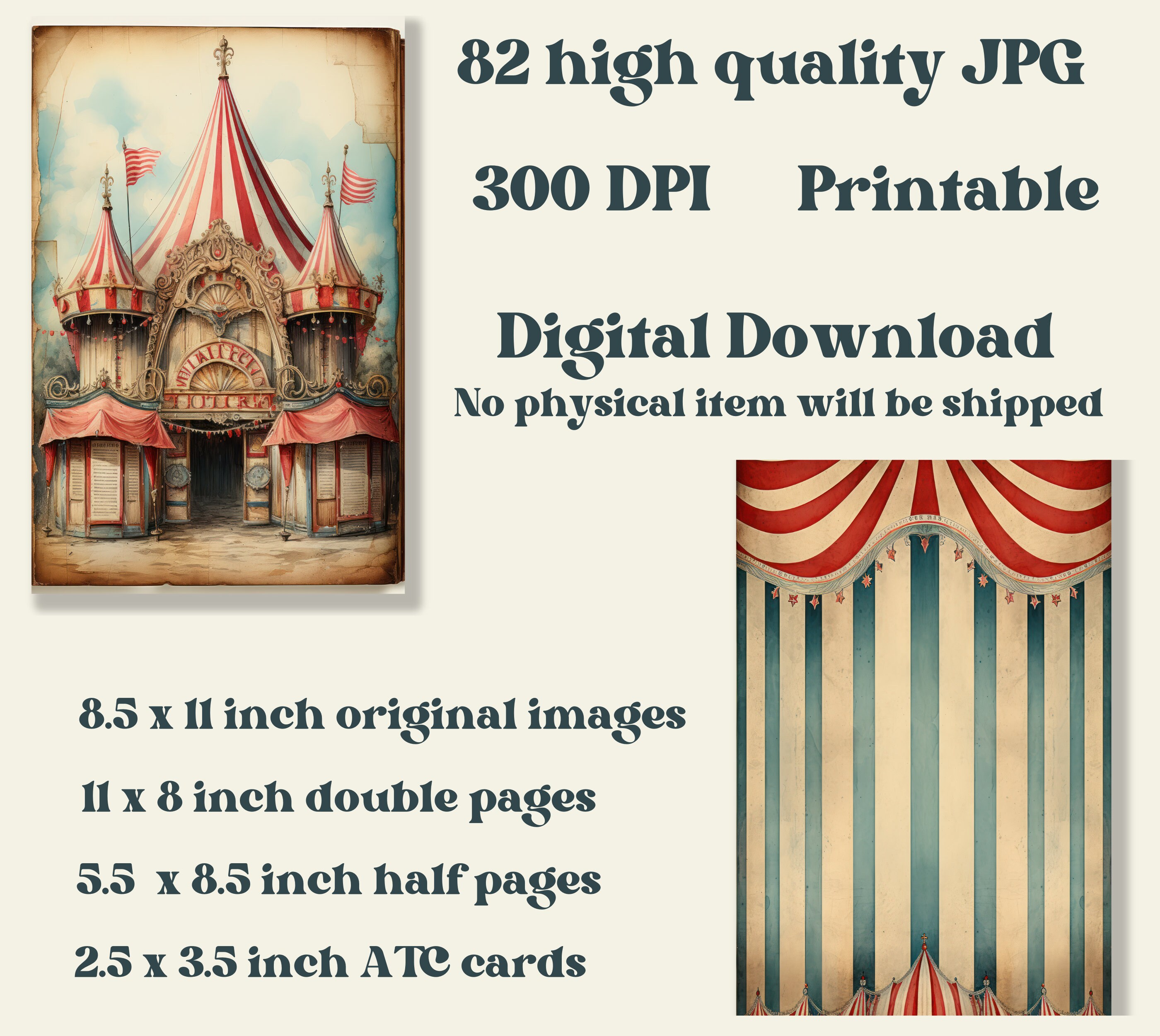 Circus Junk Journal Kit Big Bundle, Vintage Circus Junkjournaling ...