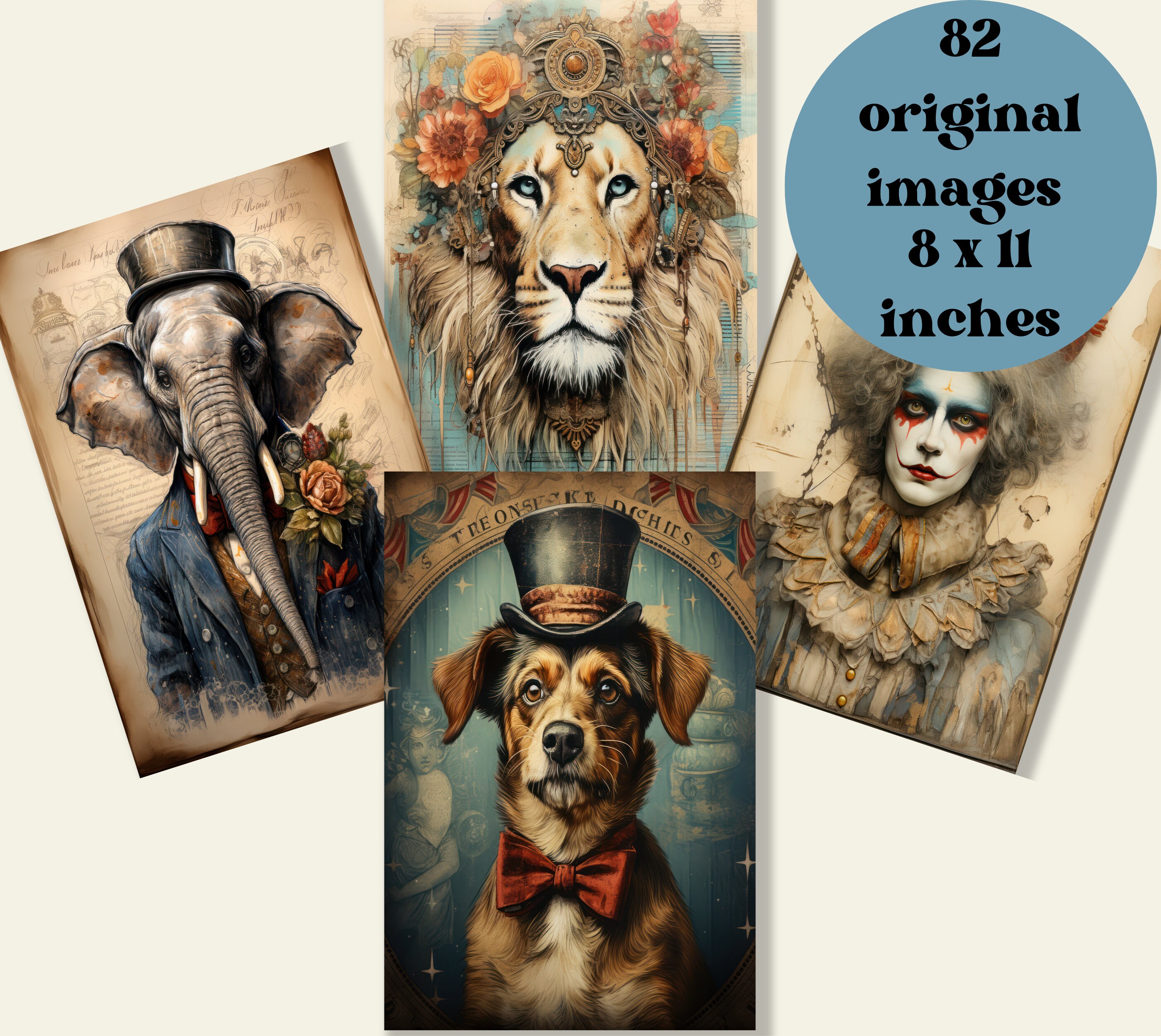 Circus Junk Journal Kit Big Bundle, Vintage Circus Junkjournaling ...