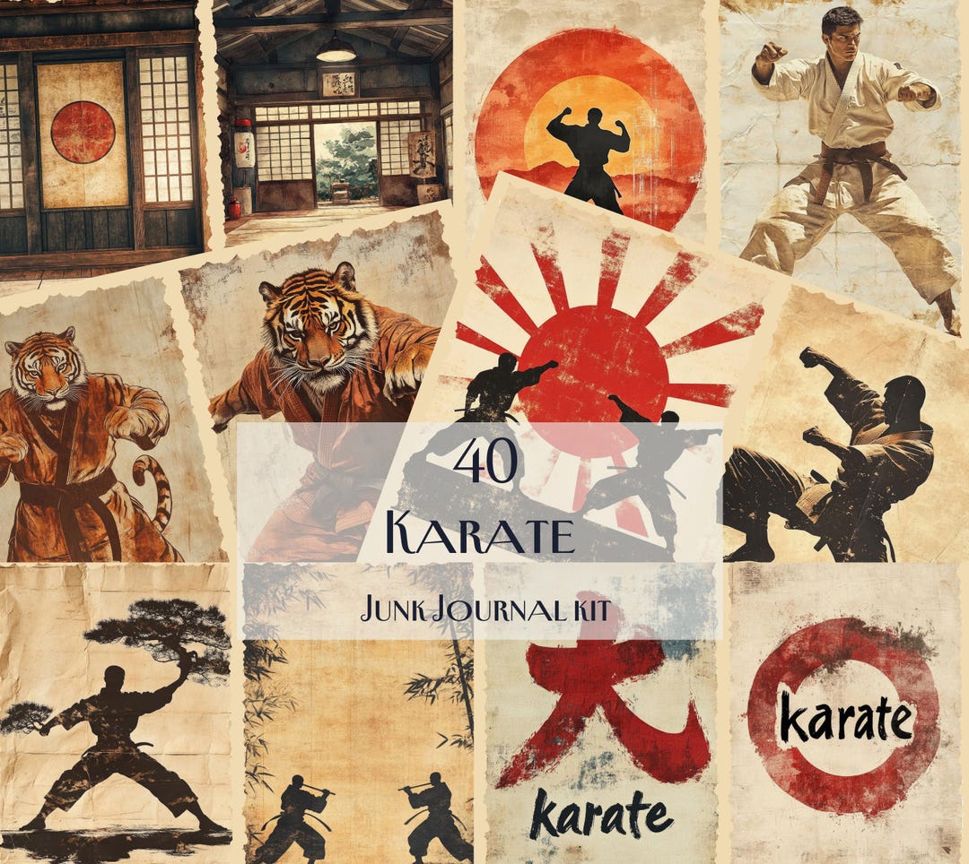 Karate Junk Journal Kit, Vintage Japanese Martial Arts Digital Papers ...