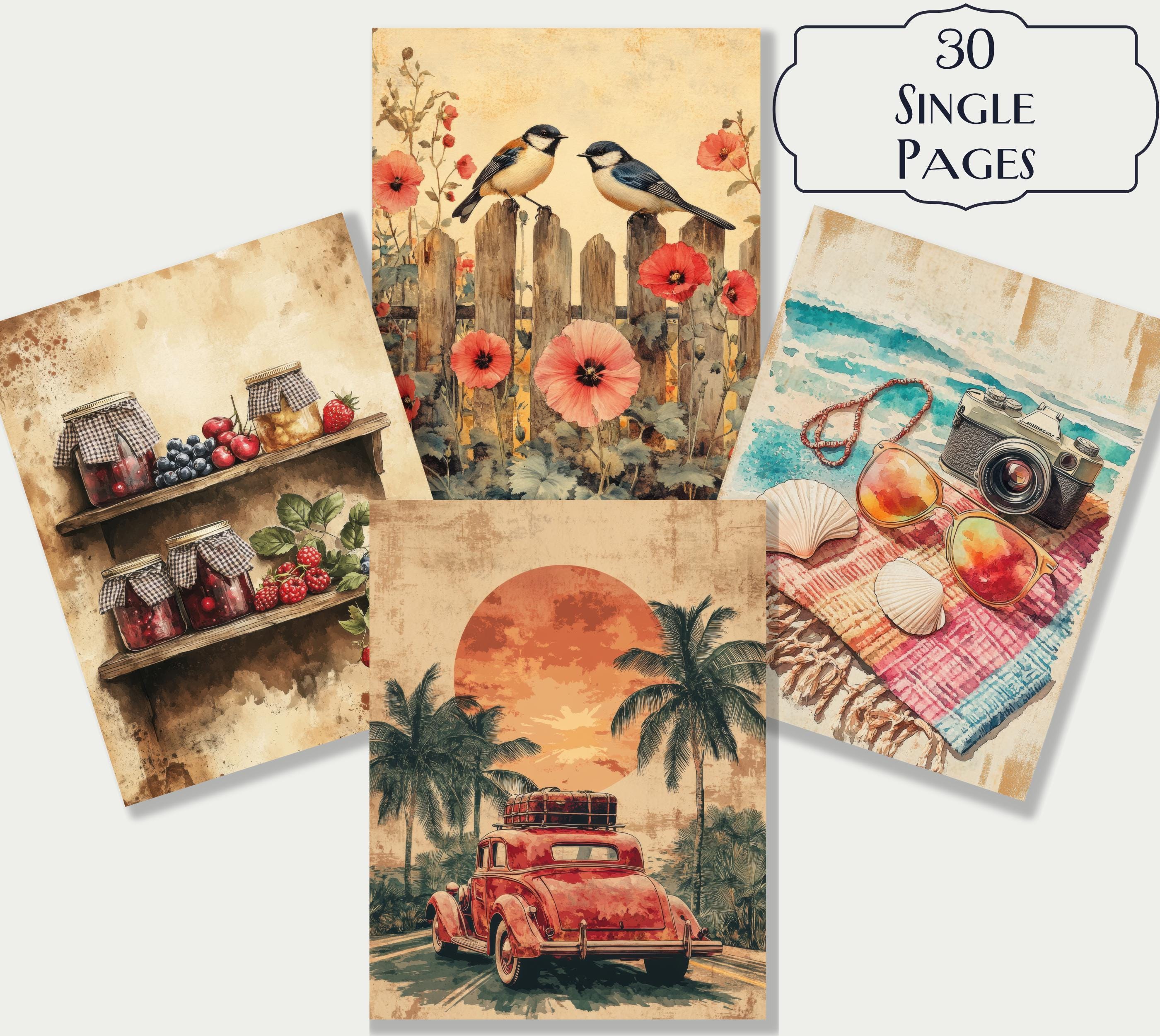 30 Summer Junk Journal Kit, Printable Beach Picnic Ephemera Pages ...