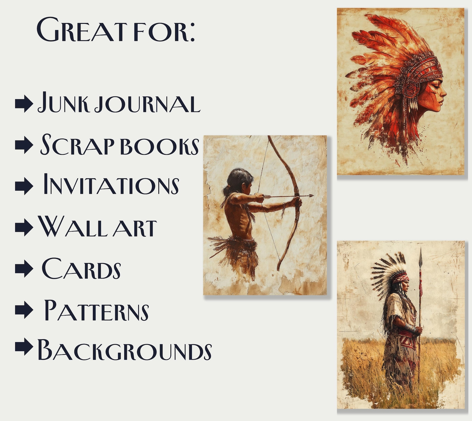 80 Indigenous Peoples Junk Journal Kit, Tribal Heritage Digital Papers ...