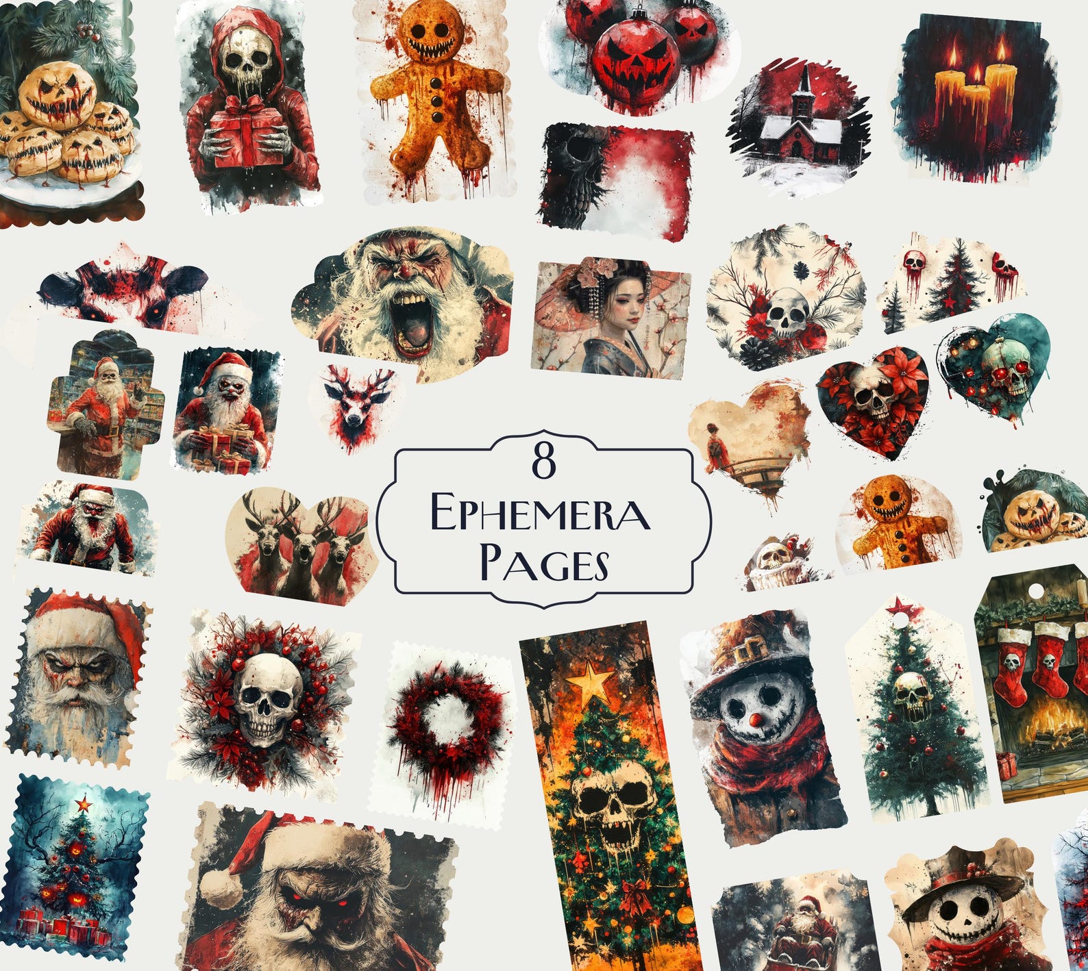 Horror Christmas Junk Journal Kit, Horror Junk Journal, Creepy ...