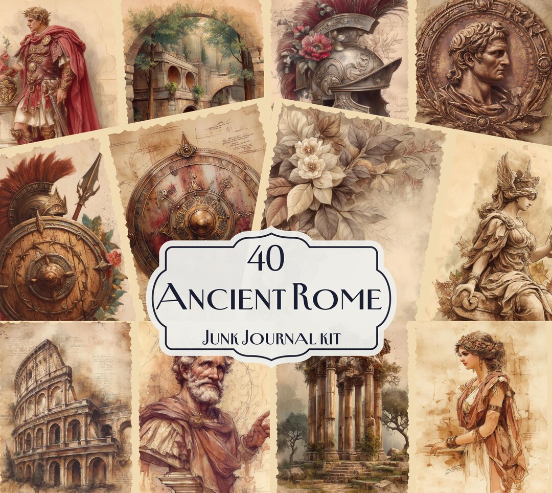 40 Ancient Rome Junk Journal Kit, Roman Empire Digital Paper, Classical ...