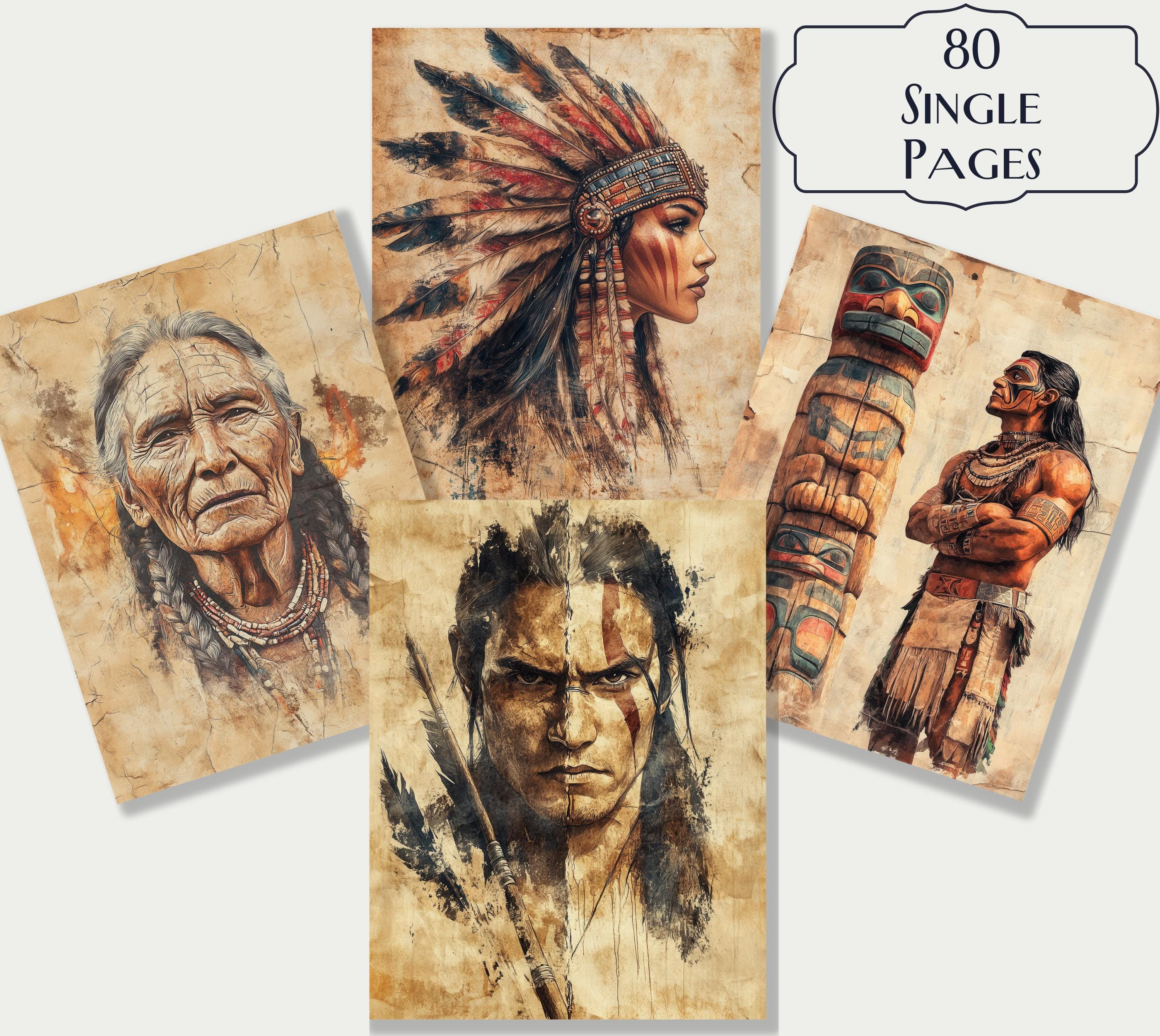 80 Indigenous Peoples Junk Journal Kit, Tribal Heritage Digital Papers ...
