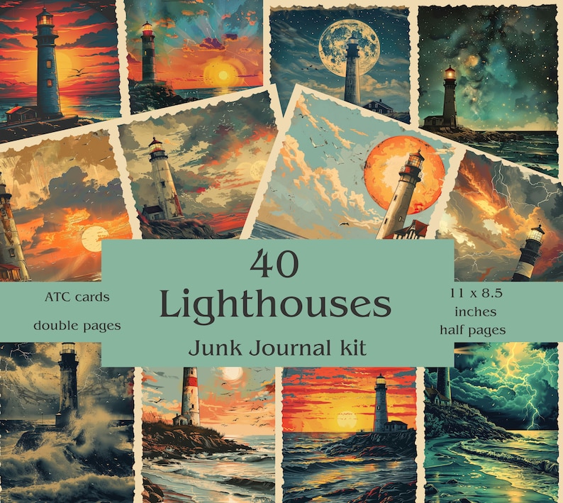 Lighthouse Junk Journal Kit, Junk Journal Lighthouse, Junk Journal ...