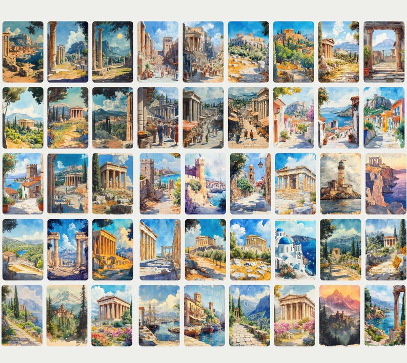 70 Ancient Greece Junk Journal Kit, Vintage Greek Architecture Ephemera ...