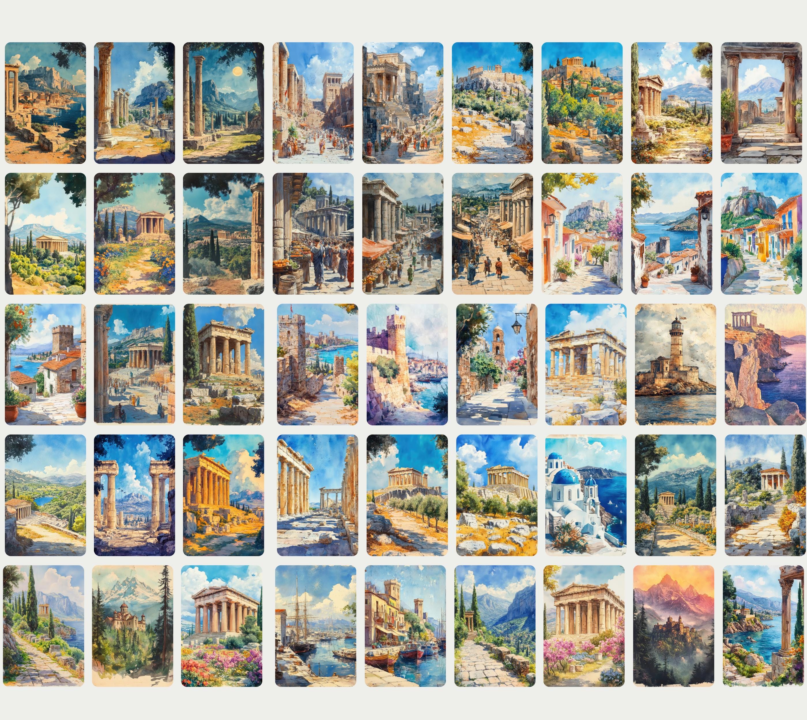 70 Ancient Greece Junk Journal Kit, Vintage Greek Architecture Ephemera ...