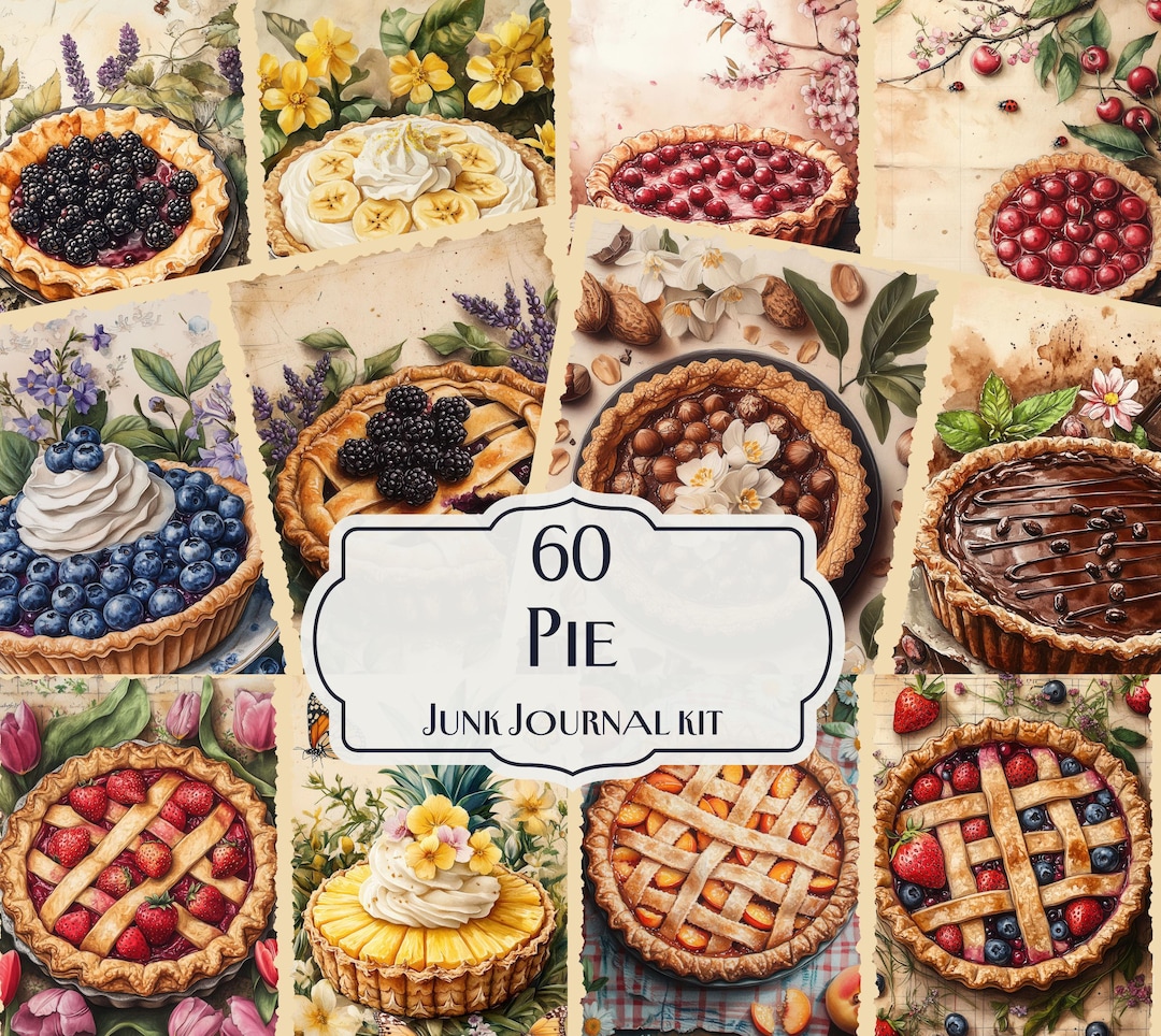60 Pie Junk Journal Kit, Sweet Dessert Printables, Vintage Baking ...
