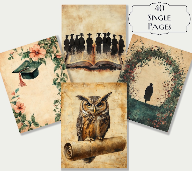 40 Graduation Junk Journal Kit, Grad Party Decor, Graduation Digital ...