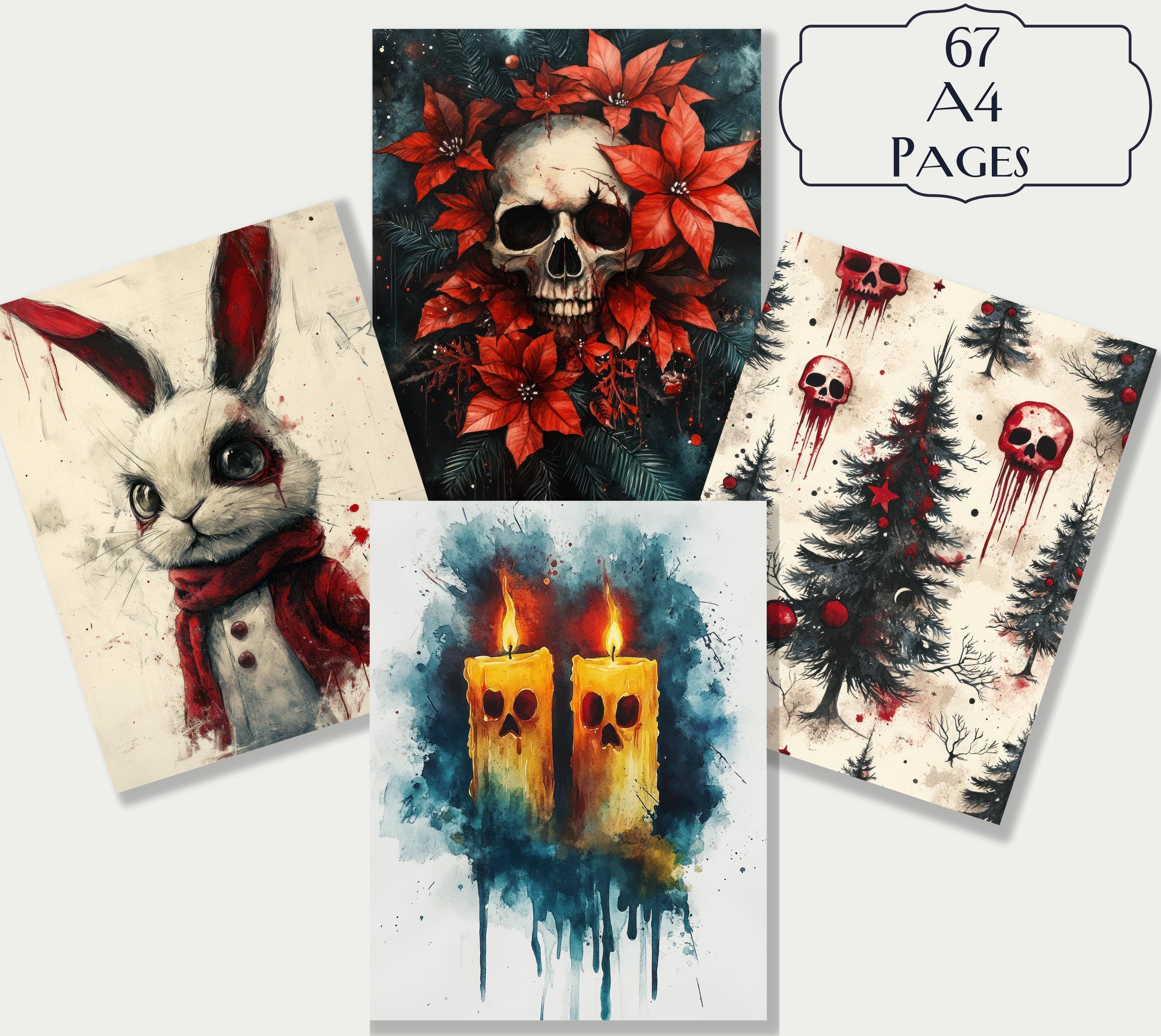 Horror Christmas Junk Journal Kit, Horror Junk Journal, Creepy ...
