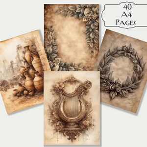 40 Ancient Rome Junk Journal Kit, Roman Empire Digital Paper, Classical ...