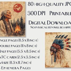 80 Indigenous Peoples Junk Journal Kit, Tribal Heritage Digital Papers ...
