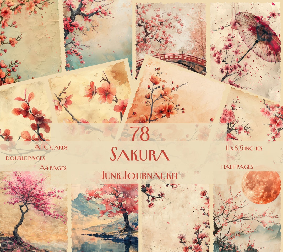 Sakura Junk Journal Kit, Sakura Paper Kit, Japanese Pages, Asian ...