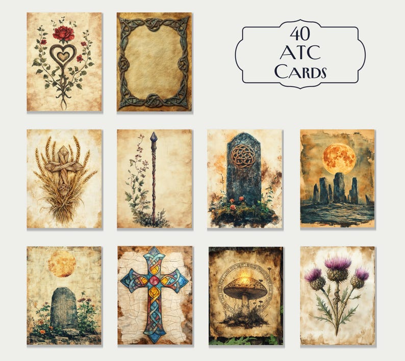 40 Celtic Junk Journal Kit, Printable Celtic Knot Ephemera, Mystical ...