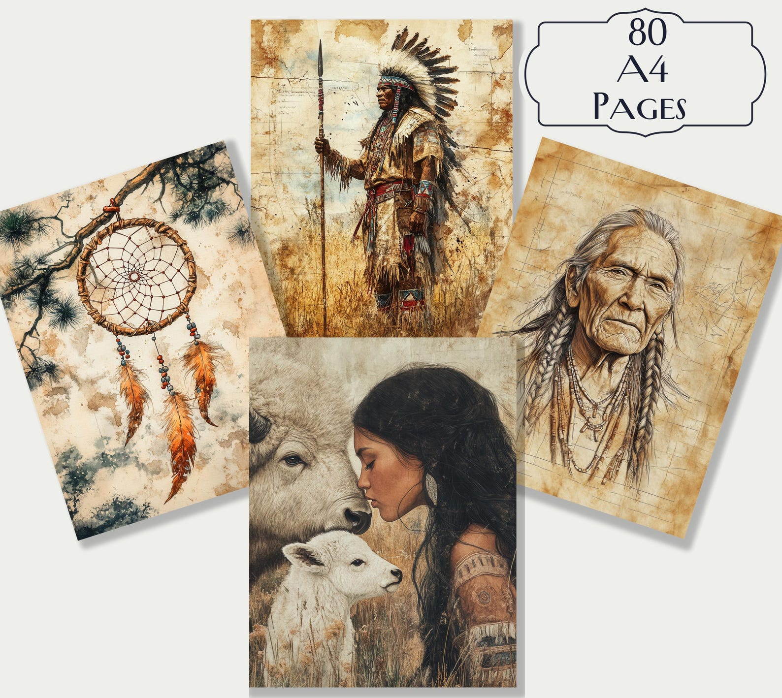80 Indigenous Peoples Junk Journal Kit, Tribal Heritage Digital Papers ...