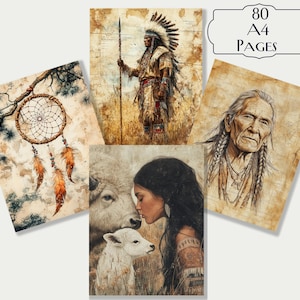 80 Indigenous Peoples Junk Journal Kit, Tribal Heritage Digital Papers ...