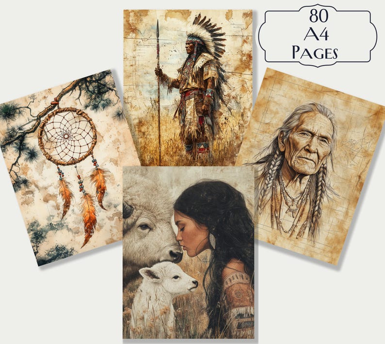 80 Indigenous Peoples Junk Journal Kit, Tribal Heritage Digital Papers ...