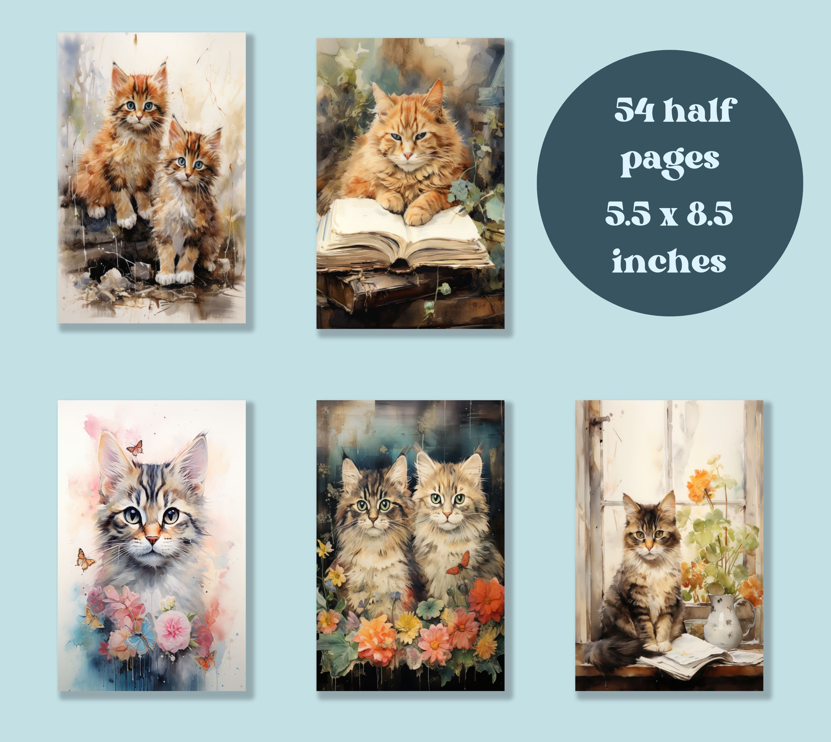 Cats Junk Journal Kit, Big Bundle, Printable Junk Journal Kit Cats ...