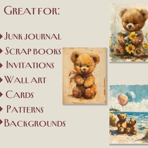 Teddy Bears Junk Journal Kit, Cute Junk Journal, Bear Journal, Nursery ...