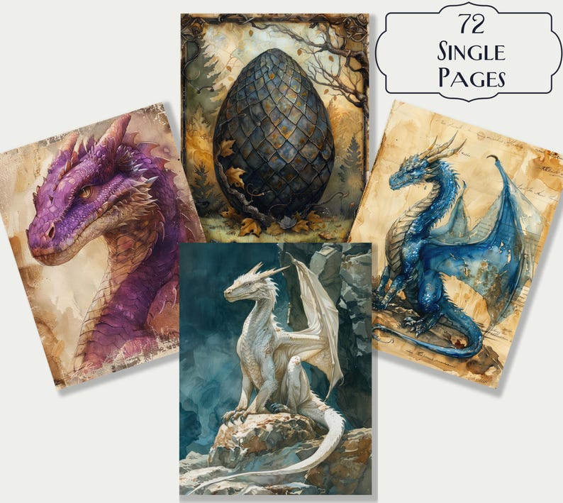 Dragons Junk Journal Kit, Junk Journal Dragons, Digital Junk Journal ...