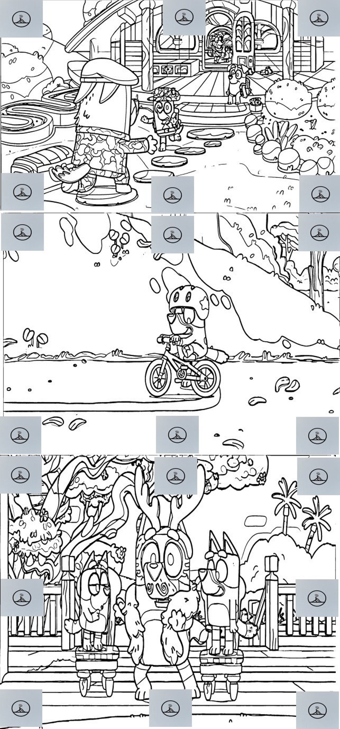 Detailed Bluey Coloring Sheets - Etsy