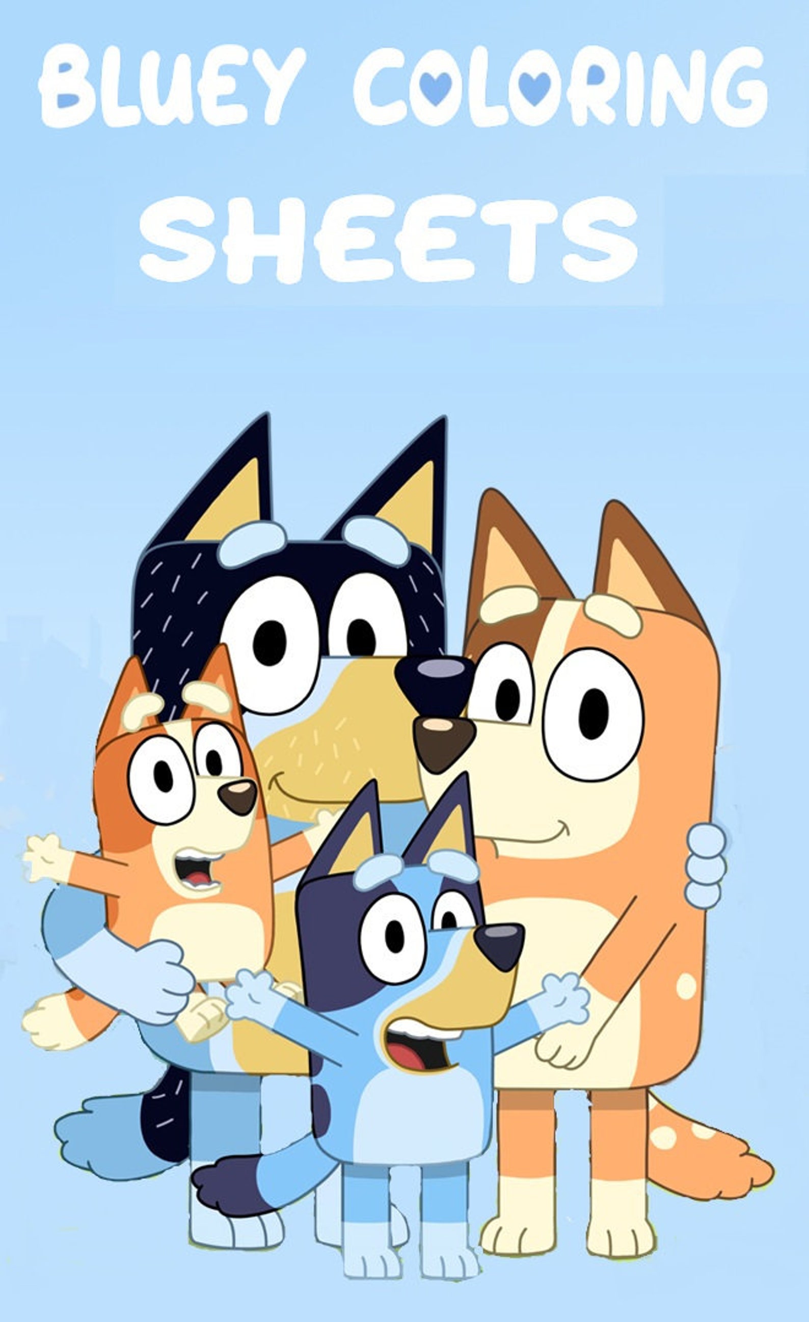 Detailed Bluey Coloring Sheets - Etsy