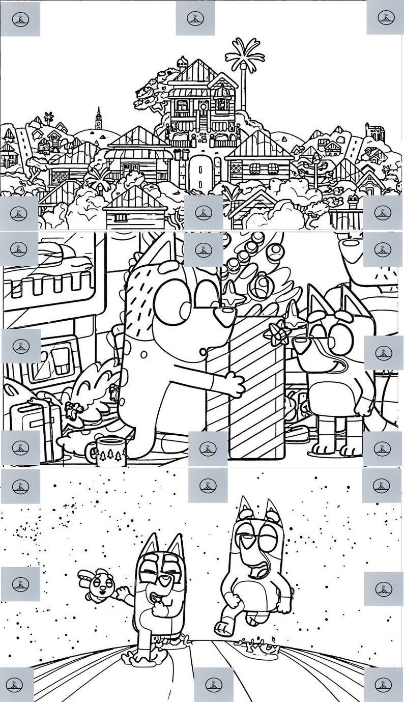 Detailed Bluey Coloring Sheets - Etsy