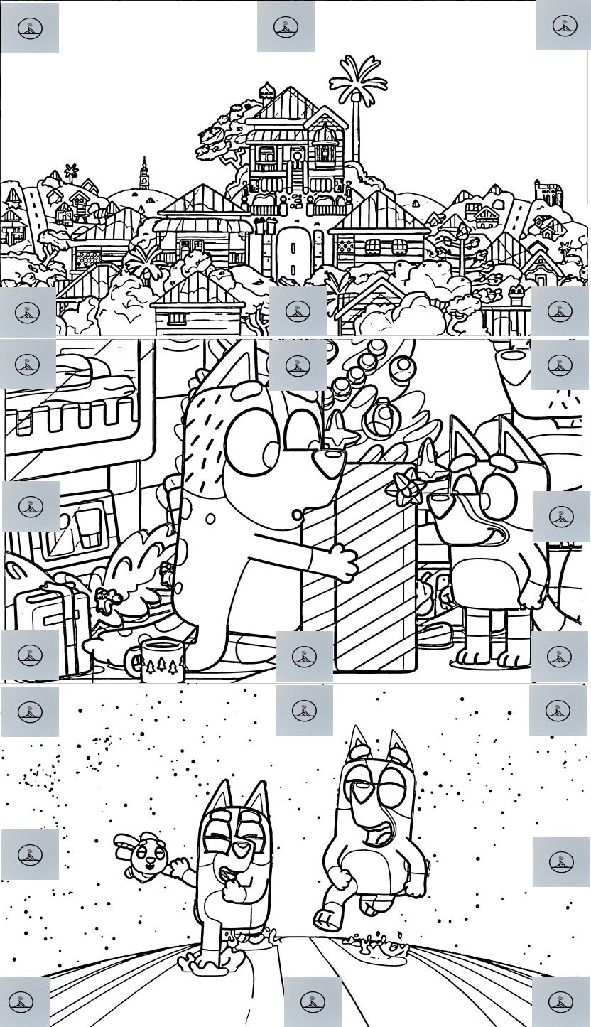 Detailed Bluey Coloring Sheets - Etsy