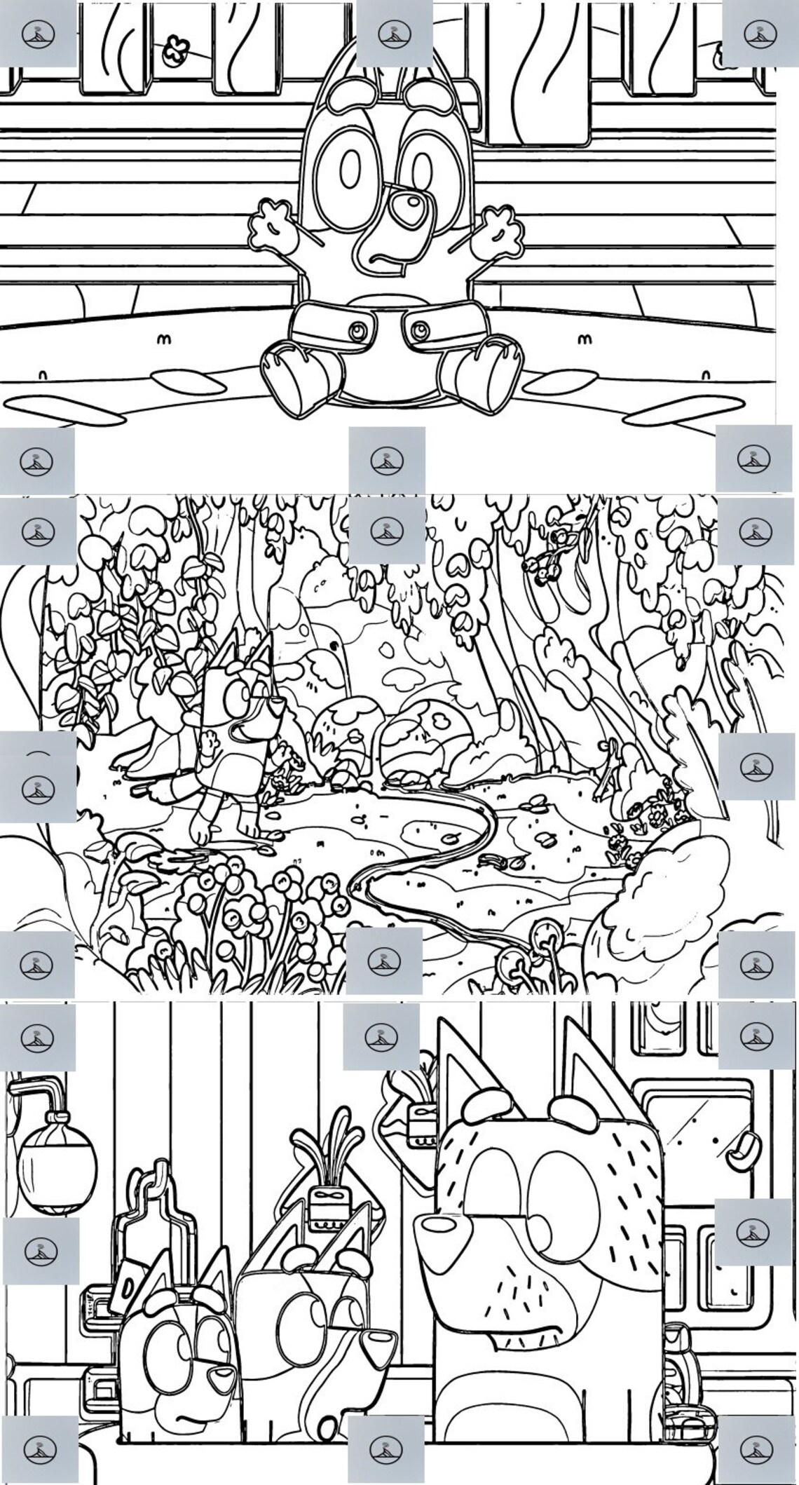 Detailed Bluey Coloring Sheets - Etsy