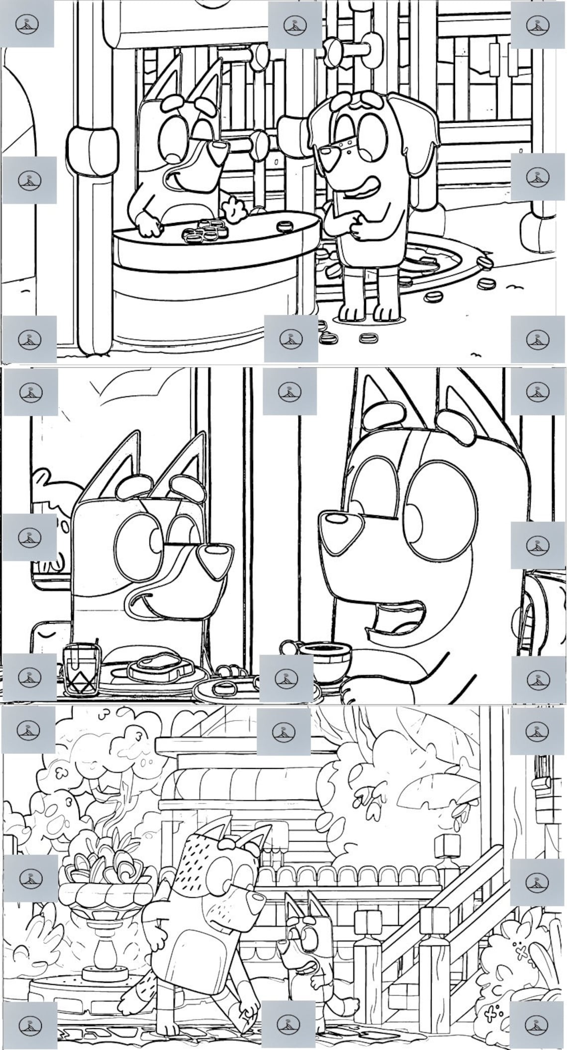 Detailed Bluey Coloring Sheets - Etsy