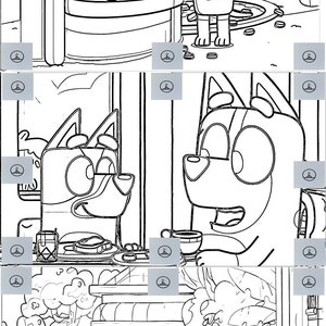 Detailed Bluey Coloring Sheets - Etsy