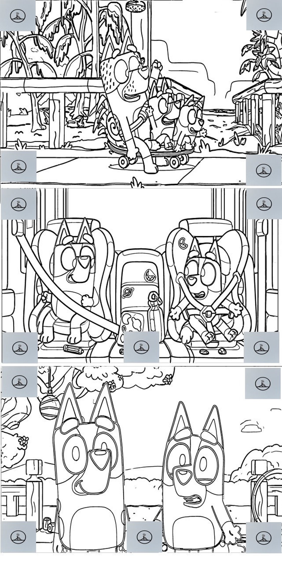 Detailed Bluey Coloring Sheets - Etsy