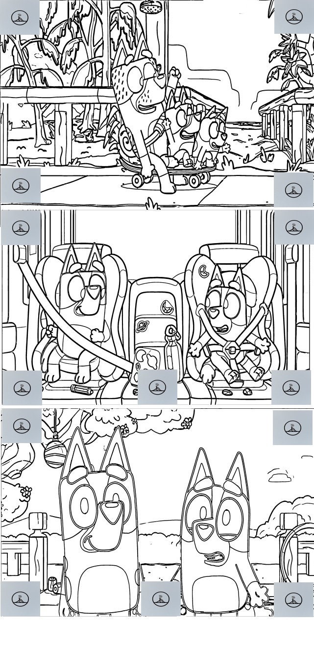 Detailed Bluey Coloring Sheets - Etsy
