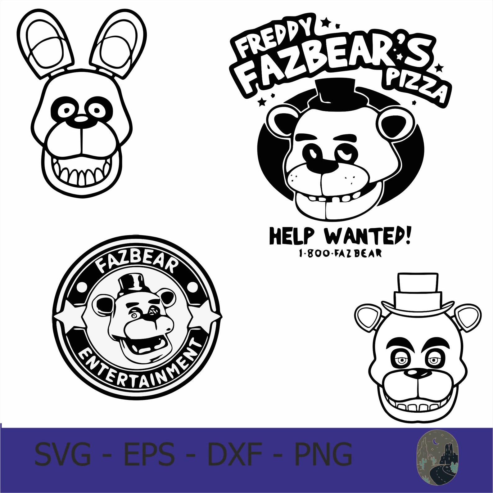 FNAF Bundle Svg, FNAF Svg, Five Nights at Freddy's Set, Freddy's Svg - Etsy