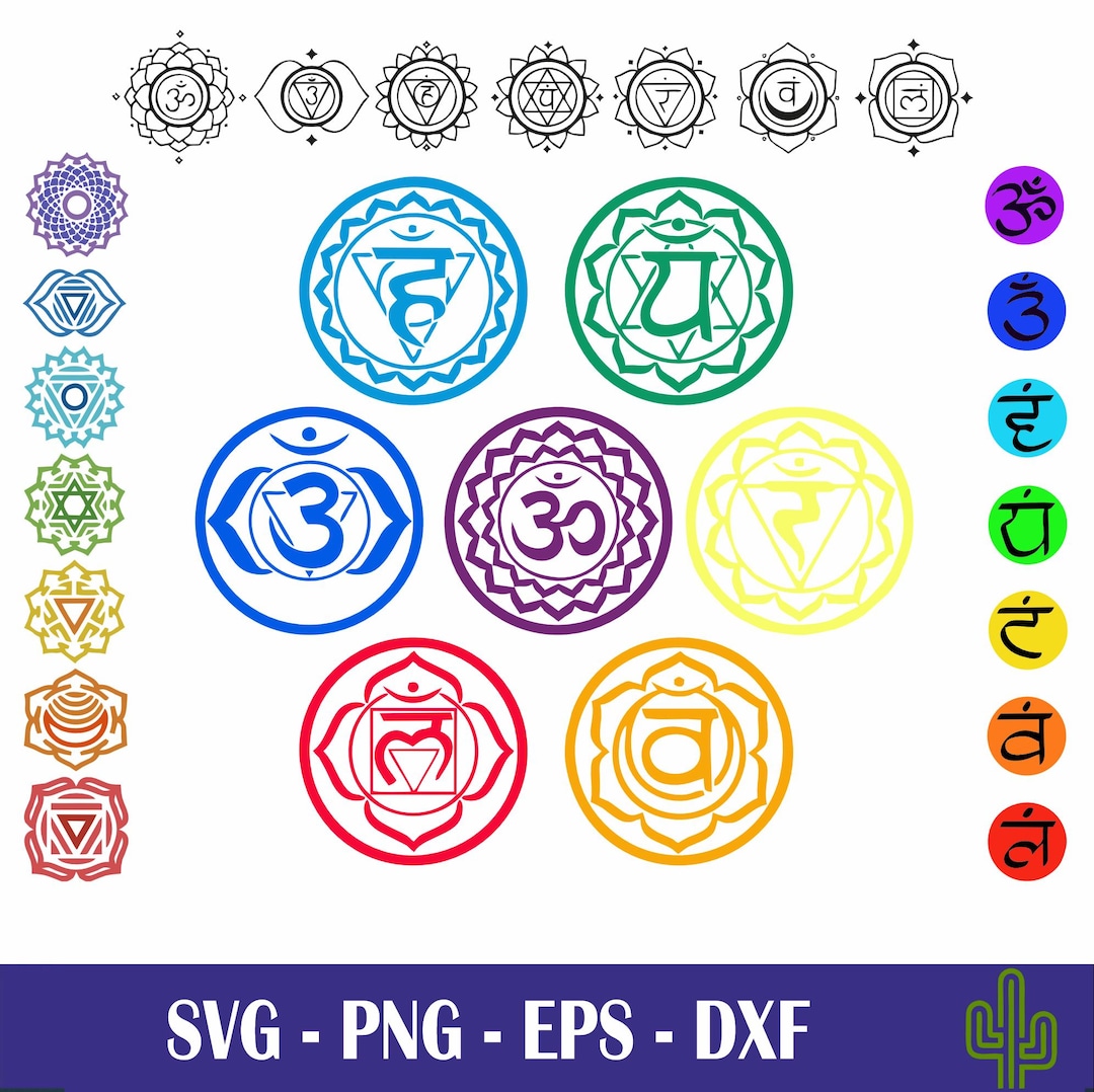 7 Chakra Svg| Chakra Symbol Svg| Yoga Svg| Buddha Svg| Chakras Svg for ...