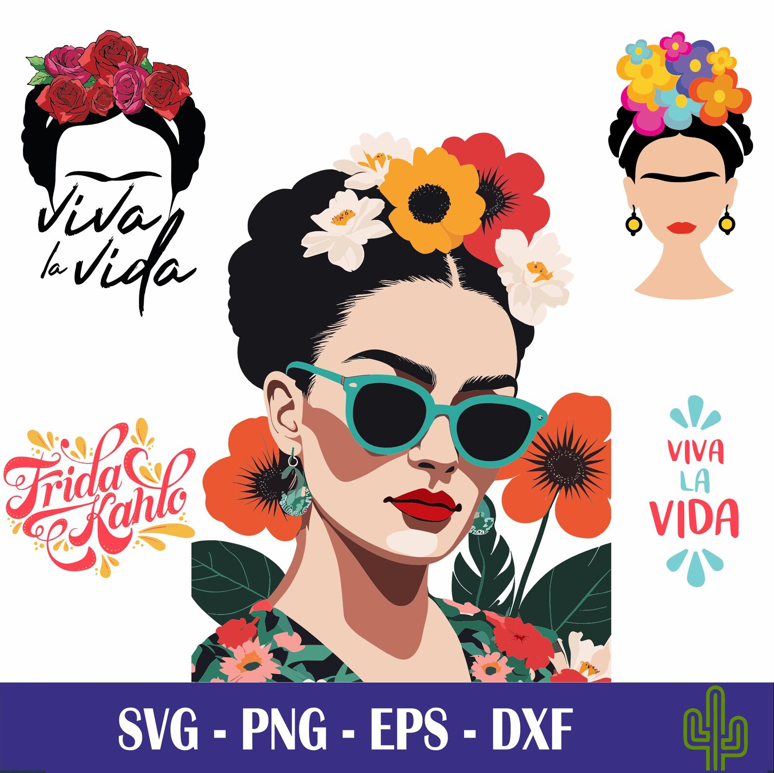 Frida Kahlo Svg Bundle| Frida Kahlo Svg Files| Frida Kahlo Svg Birthday ...