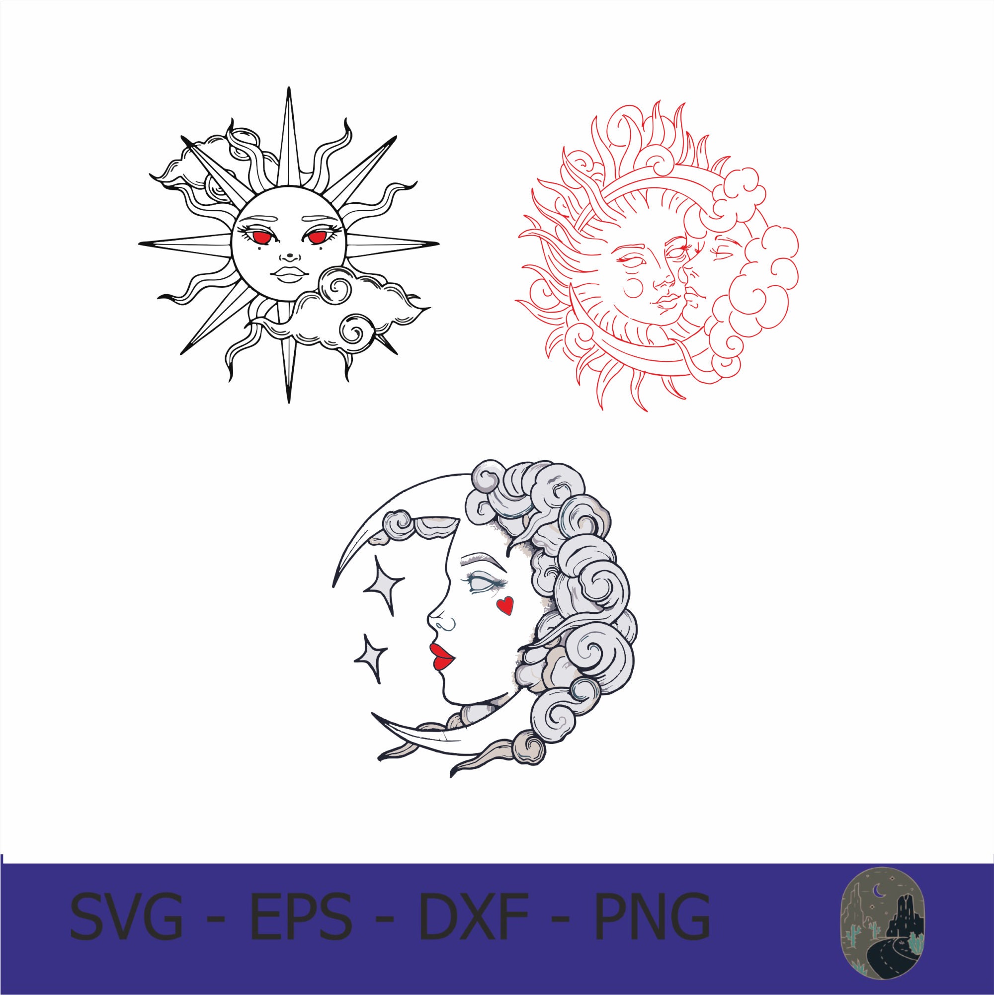 Sonne svg, boho svg, himmlische svg entwürfe geschnitten Datei für ...