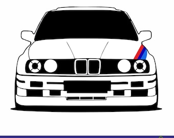 F80 M3 Front Car SVG Clip Art Graphic Art Instant Download Illustration ...
