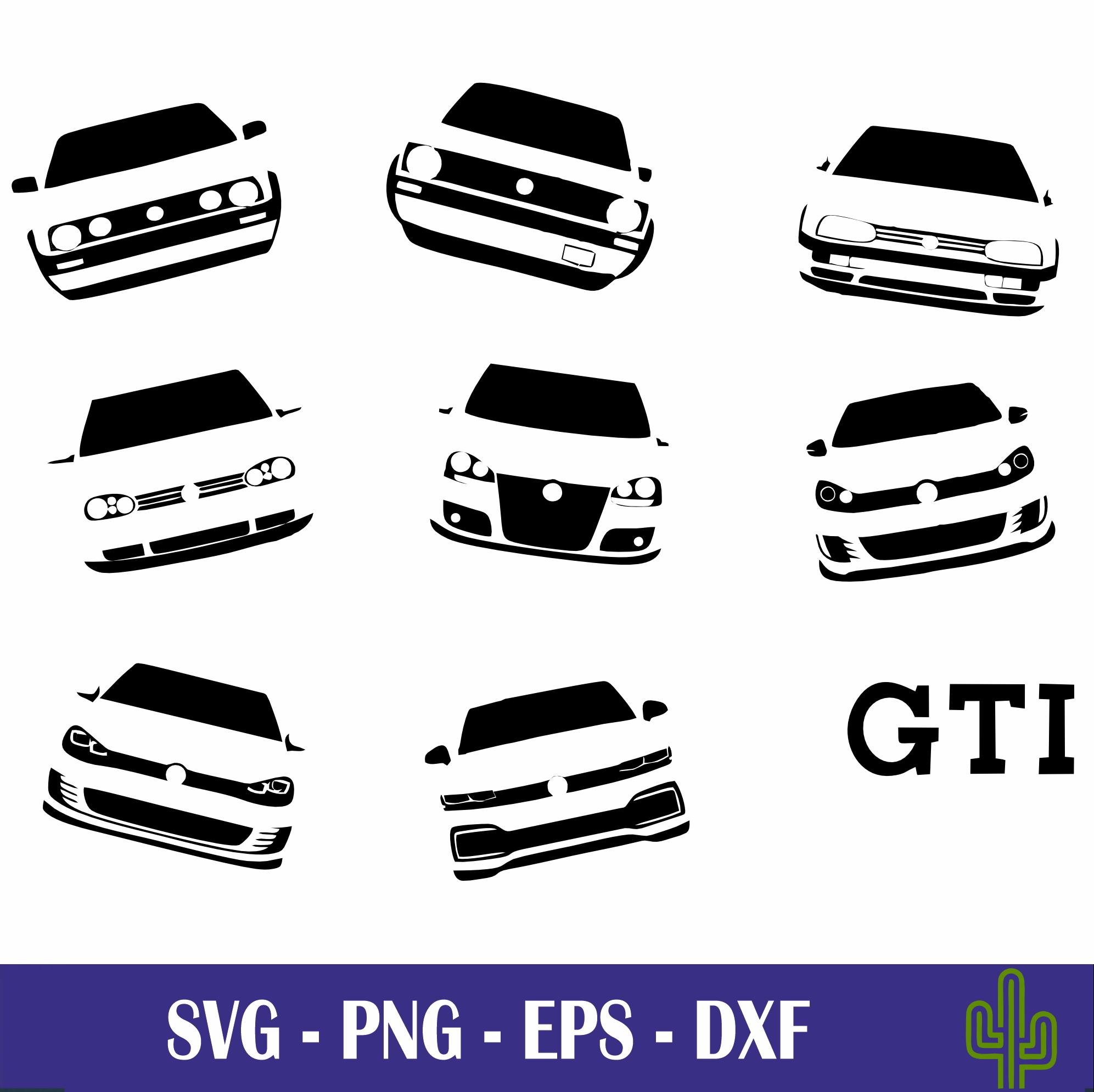 GTI Golf Svg| All Series MK 1/2/3/4/5/6/7/8 Svg| Png| Eps| Dxf| Car ...