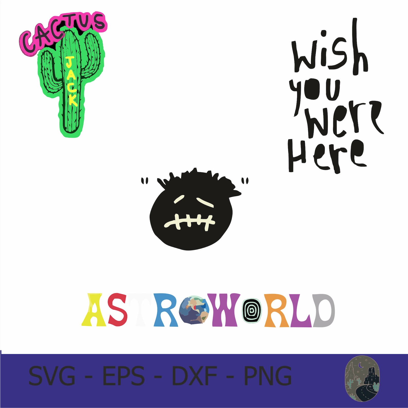 Travis Scott Tribute Vector Pack SVG, Vector Pack Travis Scott Rap ...