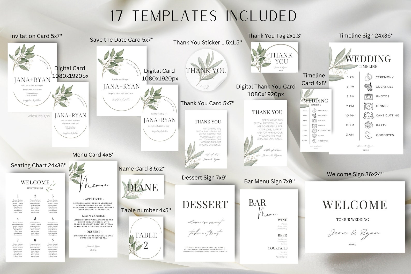 Wedding Bundle Template Download, Customizable Wedding Template Bundle ...
