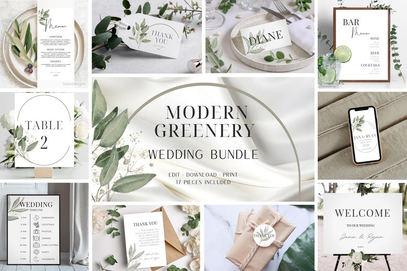 Wedding Bundle Template Download, Customizable Wedding Template Bundle ...