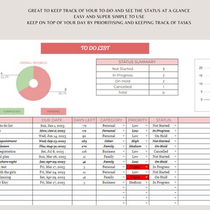 2023 to Do List Template | to Do List Google Sheets Spreadsheet ...