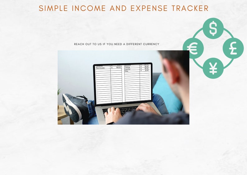 Minimalist Simple Personal Monthly Income and Expenses Excel Built in ...